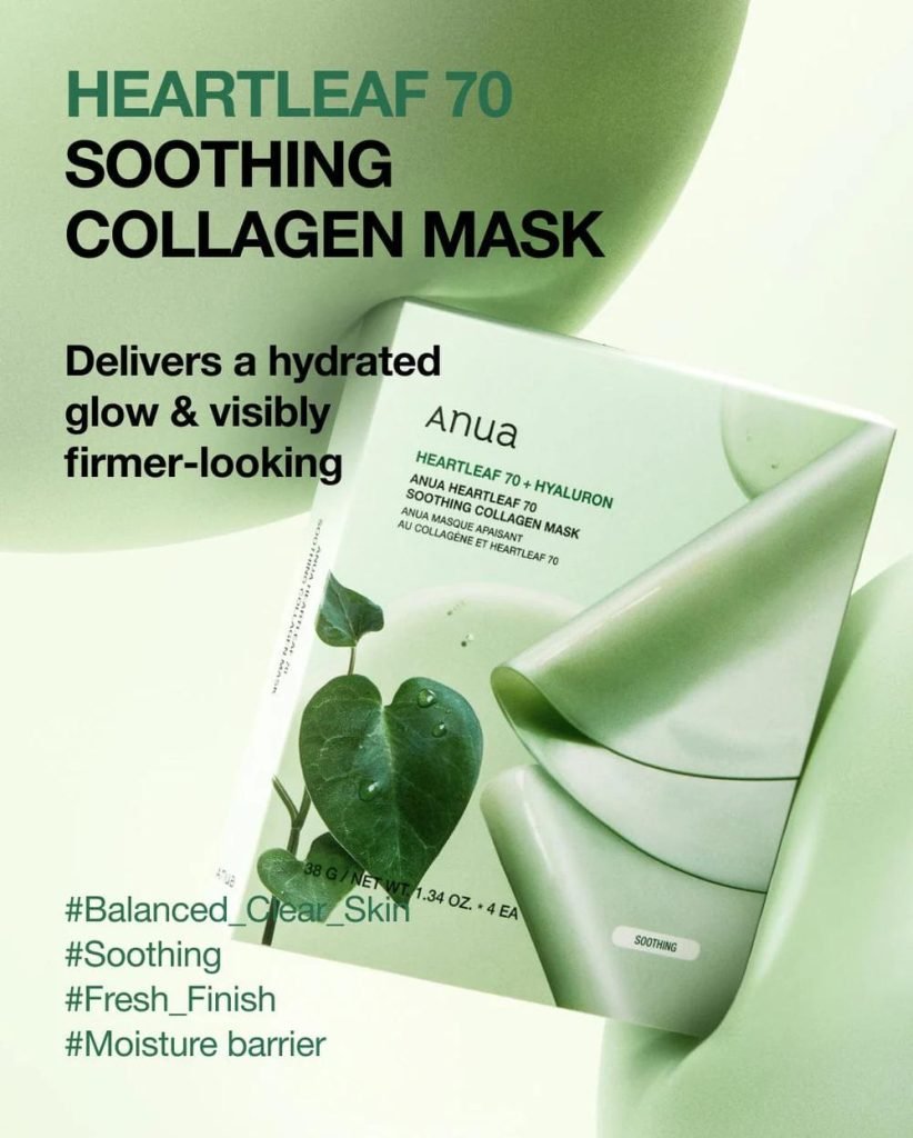 Anua Heartleaf 70 Soothing Collagen Mask | Bloom and Beauty